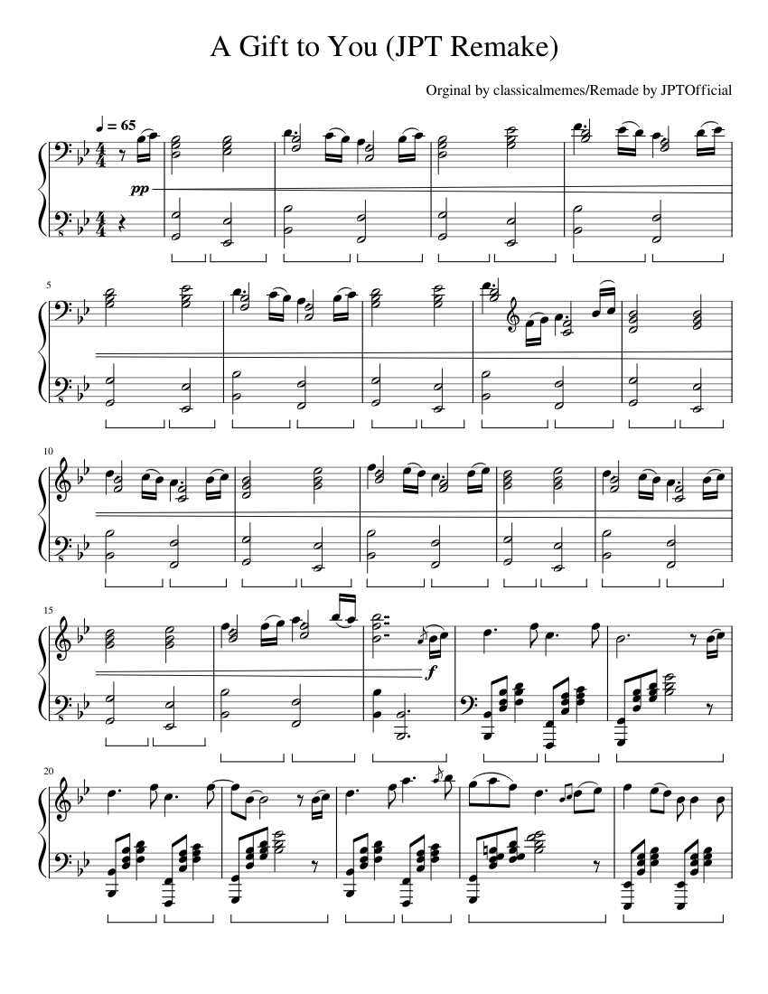 A Gift to You (JPT Remake) (Preview) Sheet music for Piano (Solo ...