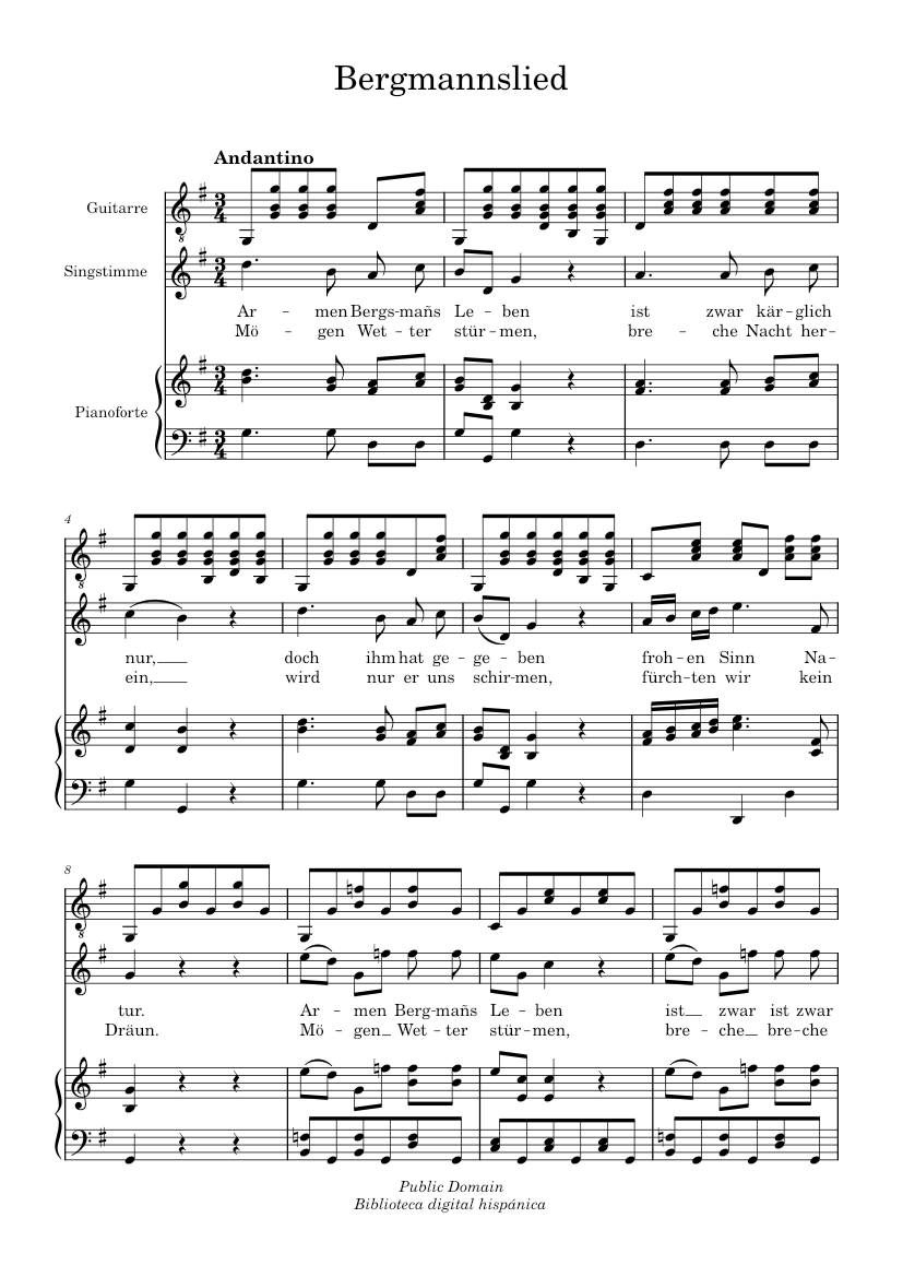 Bergmannslied oder Armen Bergmanns Leben – Misc Traditional ...