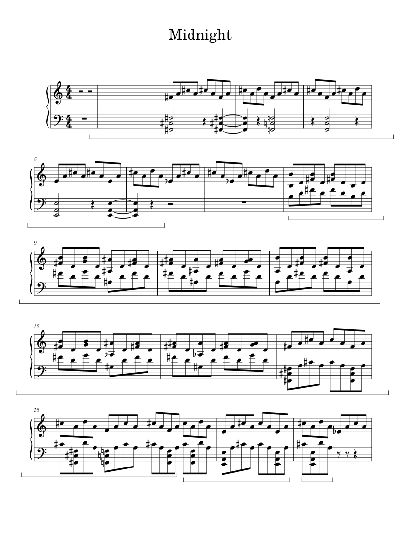 Midnight Sheet music for Piano (Solo) Easy | Musescore.com