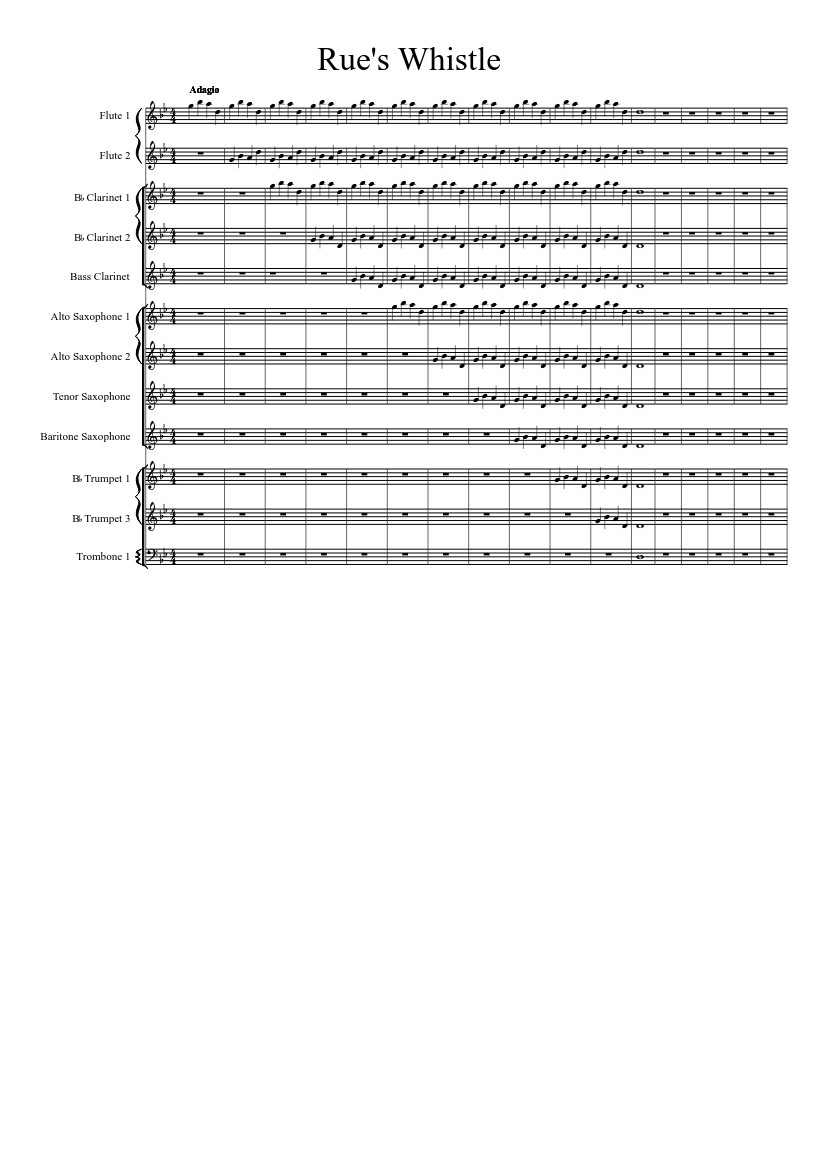 Rue's Whistle Sheet music for Trombone, Flute, Clarinet other, Trumpet ...
