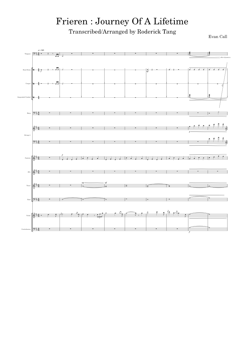 Frieren: Journey Of A Lifetime Sheet Music for Trombone, Tuba, Flute ...