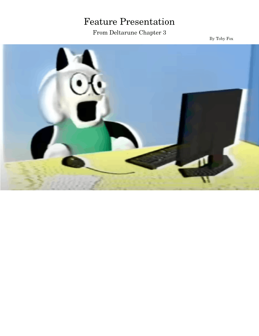 Feature Presentation – Toby Fox | Deltarune Chapter 3 OST Sheet Music for Piano, Bass guitar ...