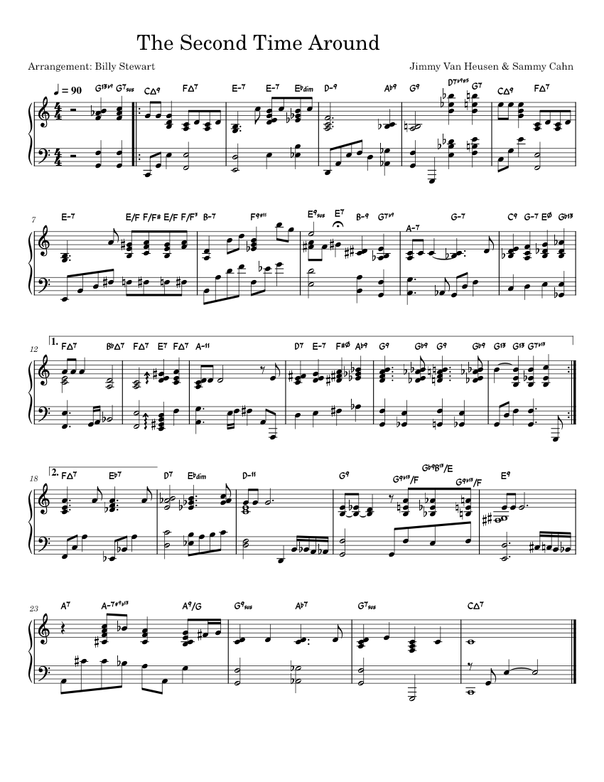 The second time around - re harmonized Sheet music for Piano (Solo ...