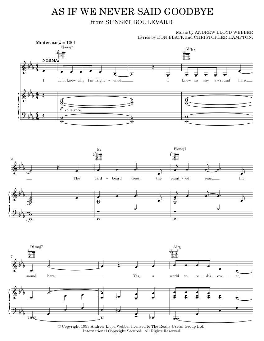 Play Official version of As If We Never Said Goodbye (from Sunset Boulevard) Sheet Music by ...