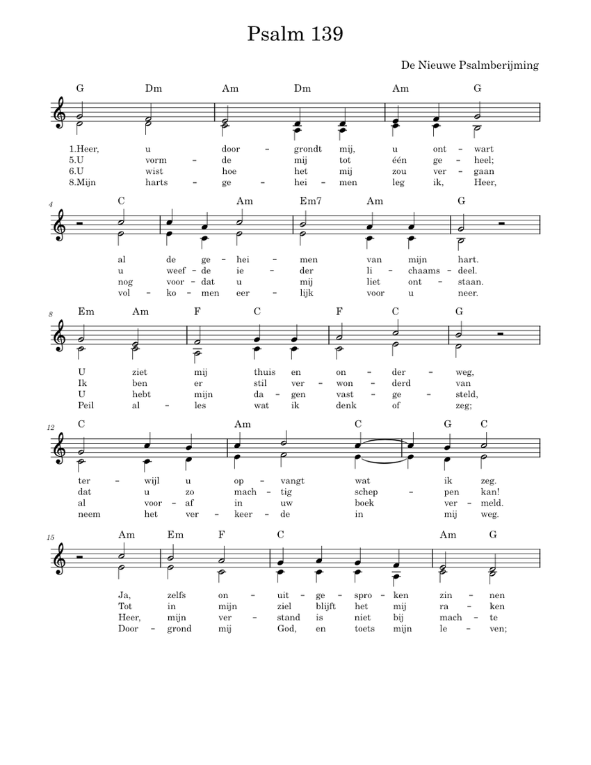 Psalm 139 De Nieuwe Psalmberijming Sheet Music For Vocals Choral psalm-139-de-nieuwe-psalmberijming-sheet-music-for-vocals-choral