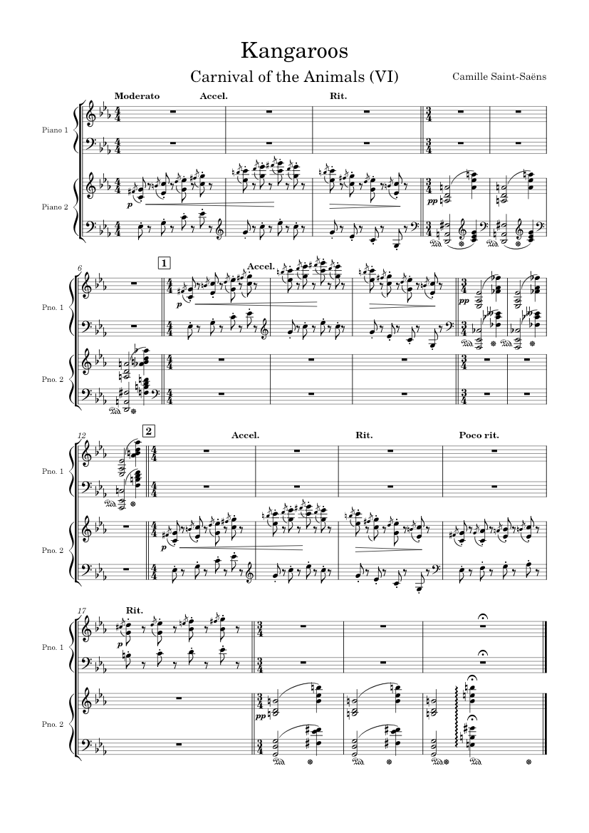 Kangaroos, Carnival of the Animals (6th Movement), by Camille Saint ...