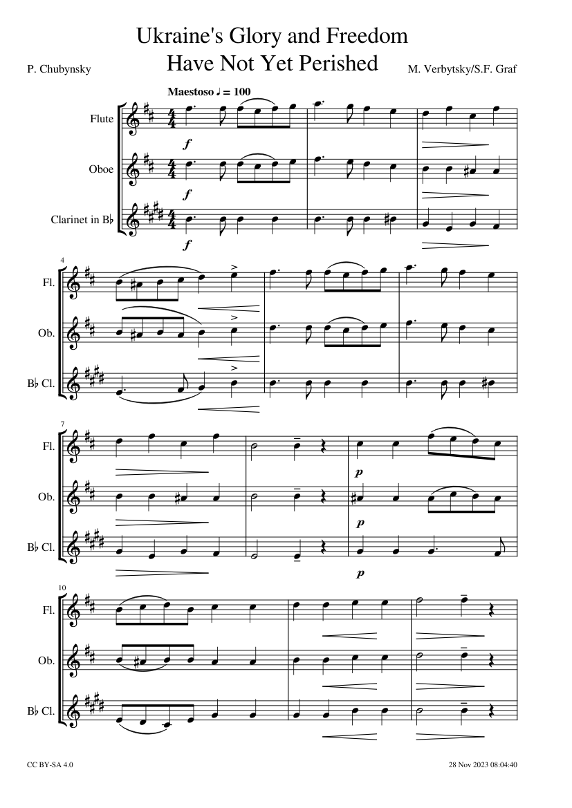 Shche ne vmerla Ukrainy National Anthem of Ukraine – Mykhaylo ...