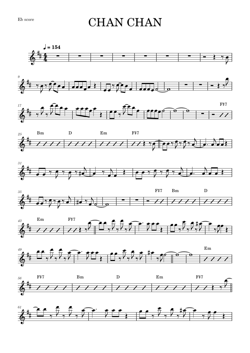 Chan chan – Buena Vista Social Club (ALTO SAX SOLO) Sheet Music with ...