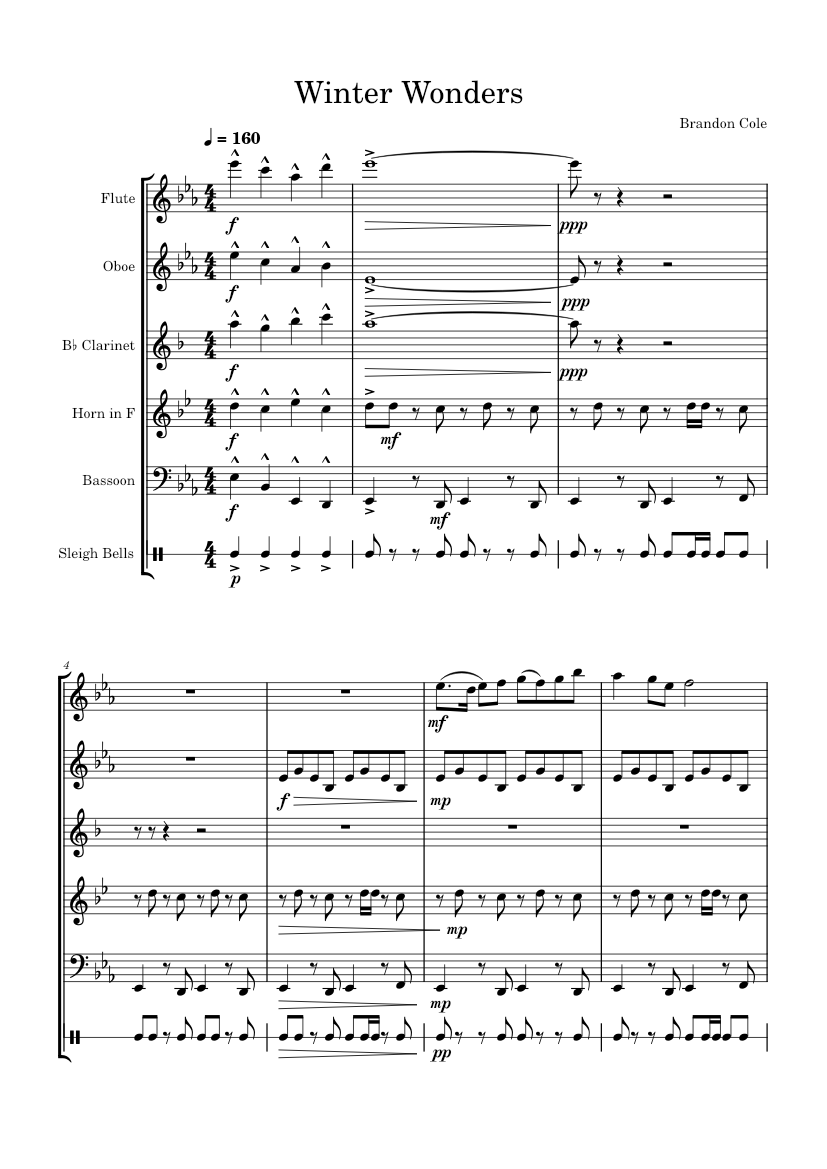 Winter Wonders Sheet music for Flute, Oboe, Clarinet in b-flat, Bassoon ...