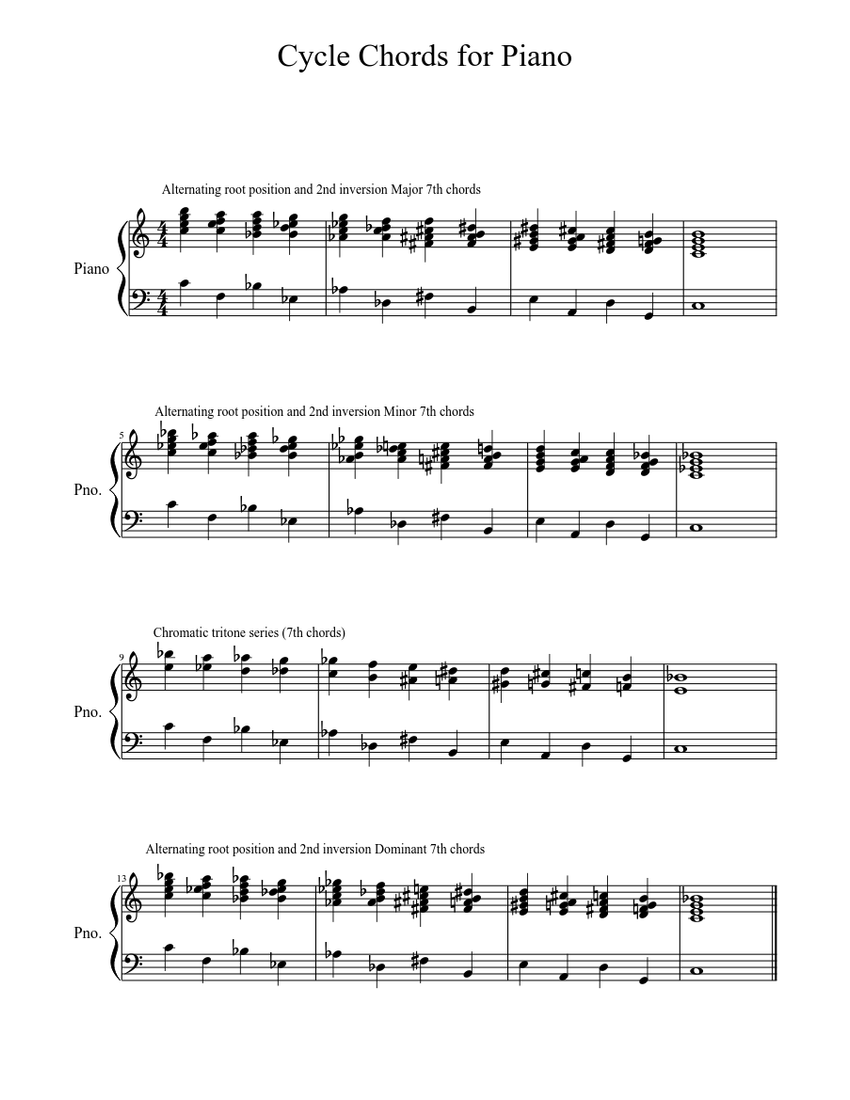 Cycle Chords for piano Sheet music for Piano (Solo) | Musescore.com