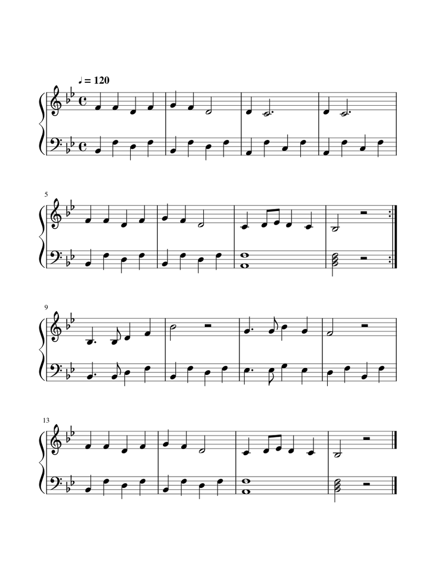 Camptown Races (Stephen Foster) Piano or Keyboard Sheet music for Piano ...