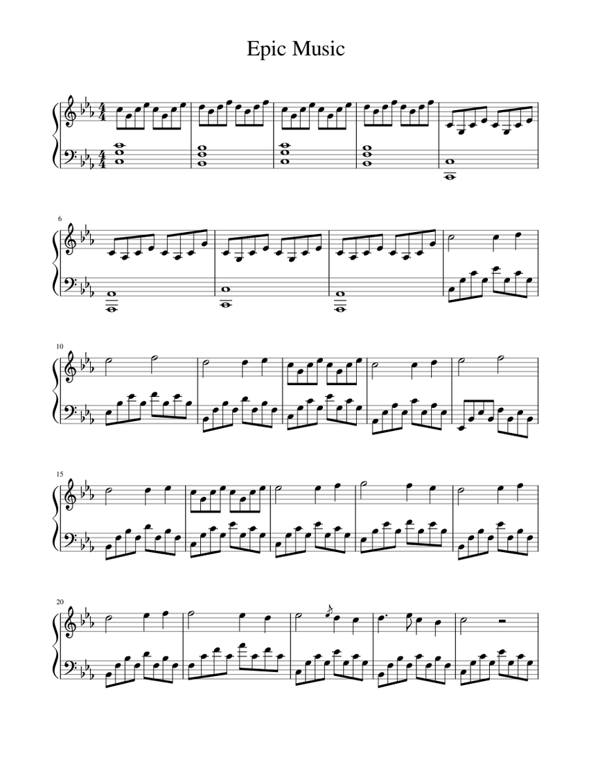 Epic Music - Luke K. Sheet music for Piano (Solo) | Musescore.com