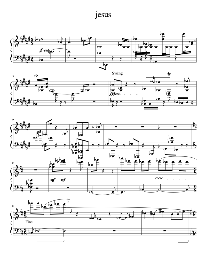 jesus Sheet music for Piano (Solo) | Musescore.com