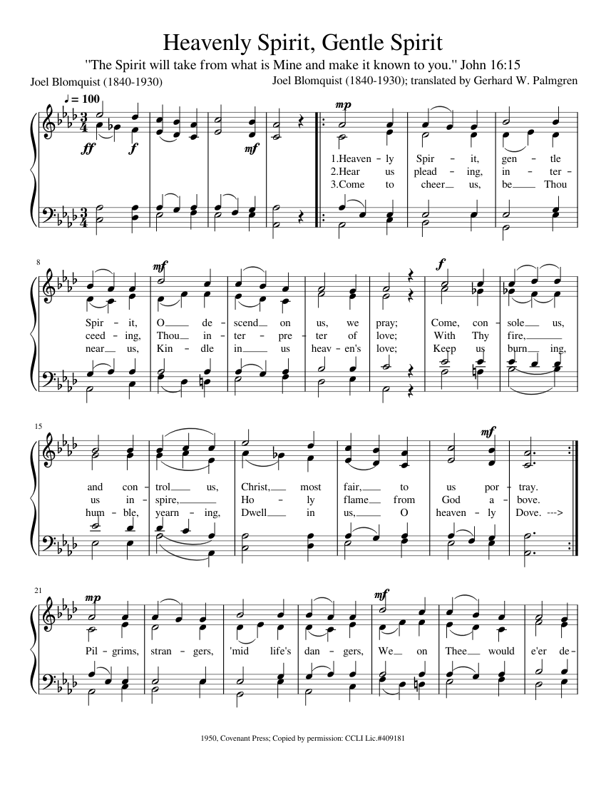 Heavenly Spirit, Gentle Spirit Sheet music for Piano (Solo) | Musescore.com