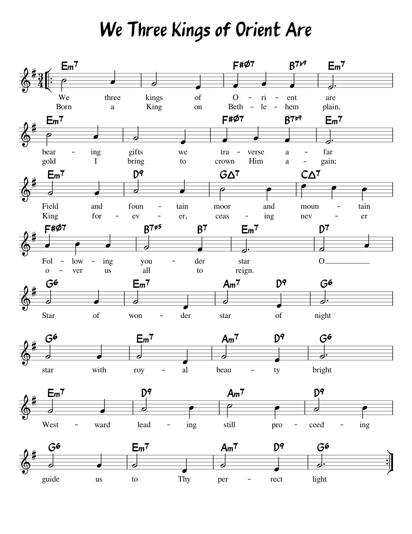 We Three Kings of Orient Are Sheet music for Piano (Solo) | Musescore.com