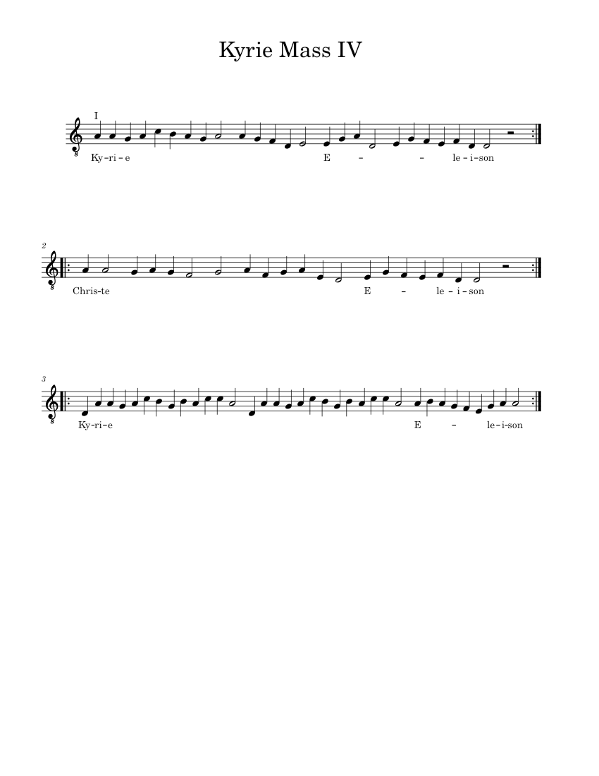 Kyrie Mass IV Sheet music for Tenor (Solo) | Musescore.com