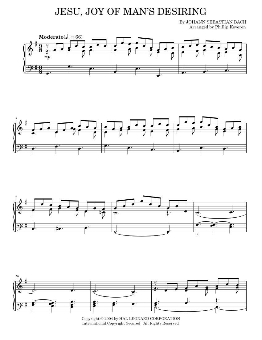 Play Official version of Jesu, Joy of Man's Desiring Sheet Music by ...