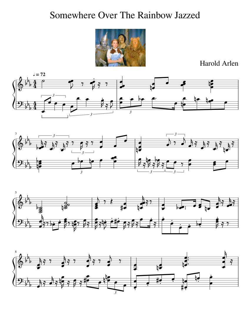 Somewhere over the Rainbow jazzed Sheet music for Piano (Solo ...