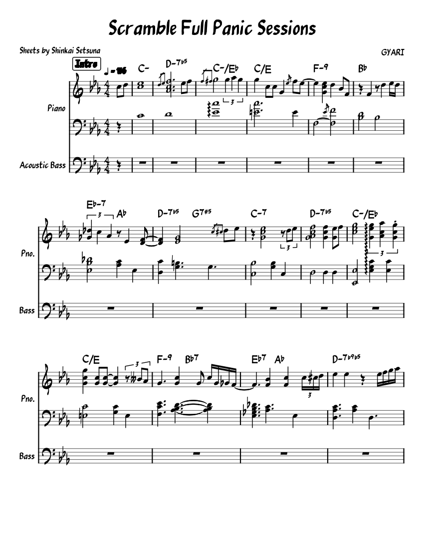 {WORK IN PROGRESS} Scramble Full Panic Sessions Sheet music for Piano ...