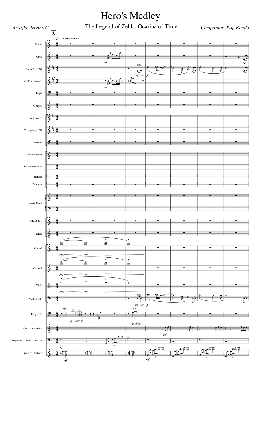 Title Theme (The Legend of Zelda: Ocarina of Time) – Koji Kondo Sheet ...
