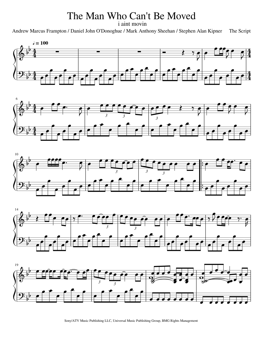 The_Man_Who_Can't_Be_Moved Sheet music for Piano (Solo) | Musescore.com