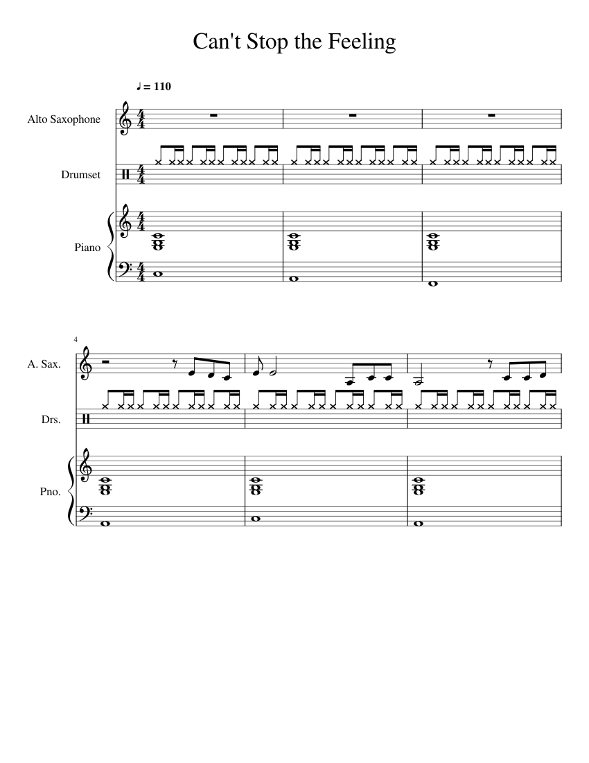Can't Stop the Feeling Sheet music for Piano (Solo) | Musescore.com
