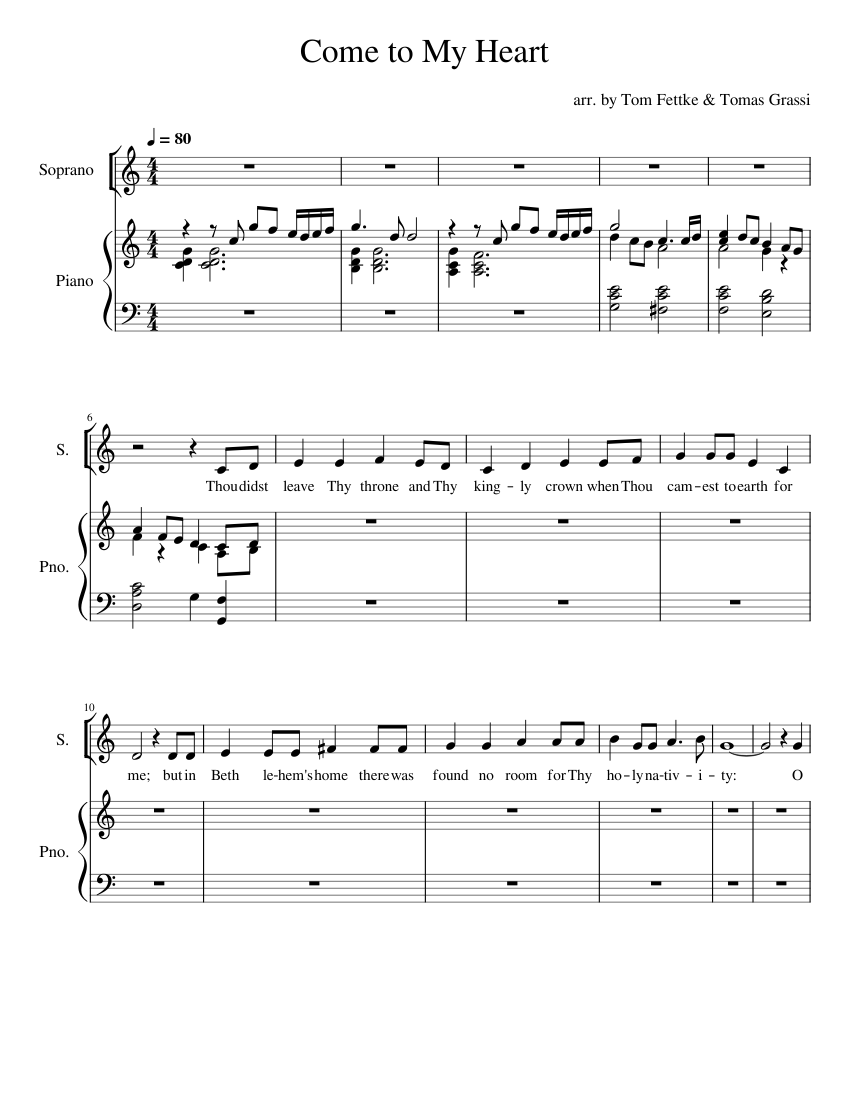 Come to My Heart – Tom Fettke & Thomas Grassi Come to My Heart soprano ...