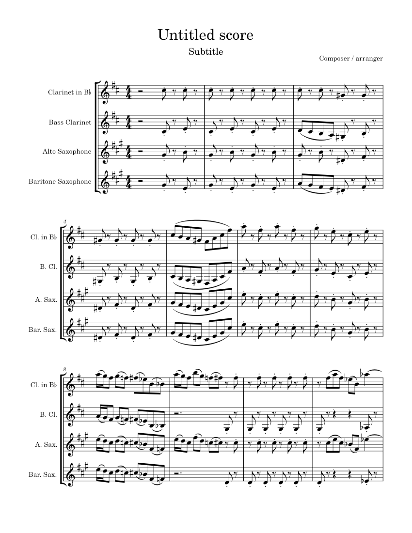 Sigma Boy Sheet music for Saxophone alto, Saxophone baritone, Clarinet ...