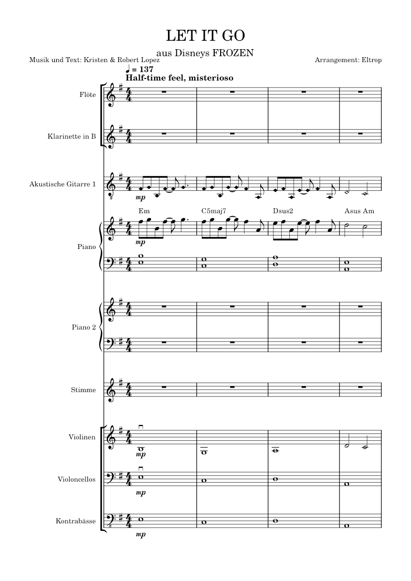 Let it go – Kristen Anderson-Lopez & Robert Lopez LET IT GO Sheet music ...