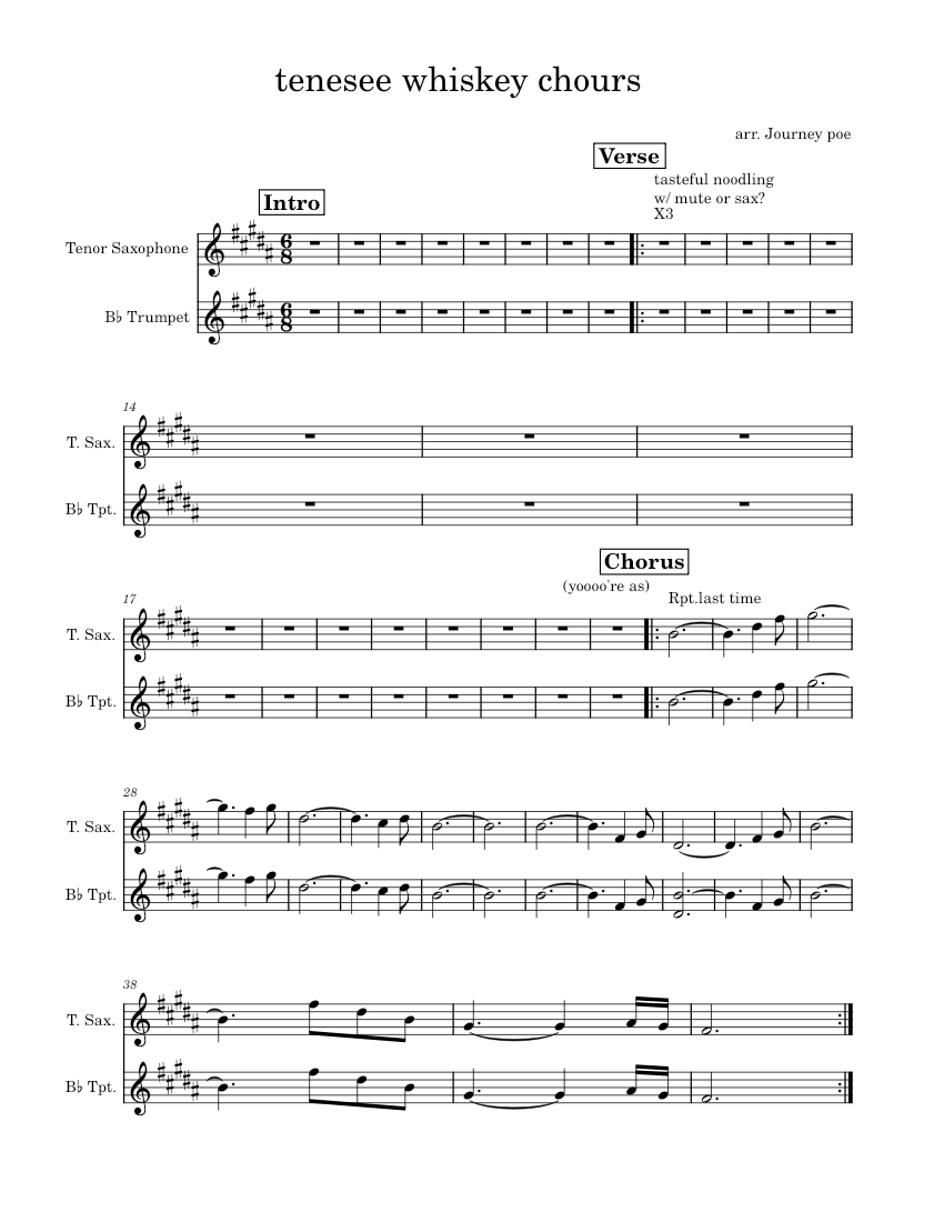 Tennessee whiskey – Chris Stapleton tenesee_whiskey.mscz Sheet Music ...