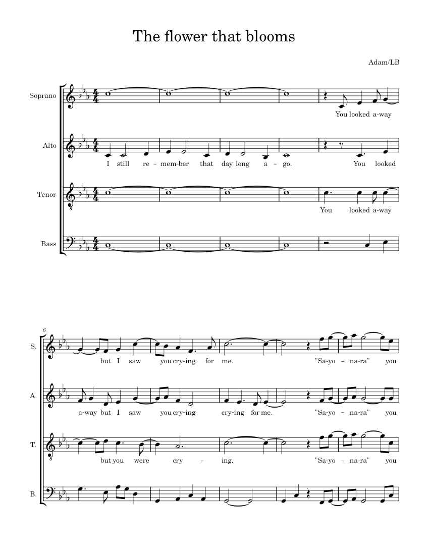 The Flower that blewms Sheet music for Bass guitar, Synthesizer (Mixed ...