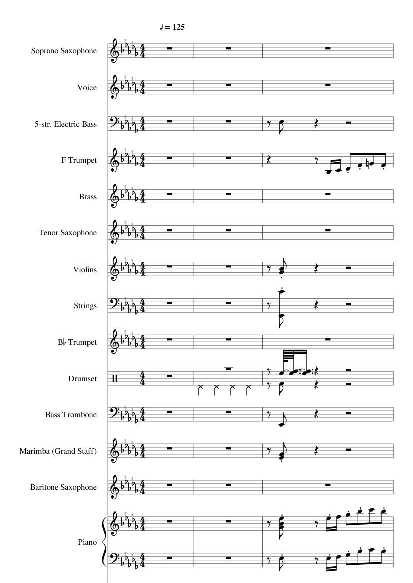 Pussycat Dolls - Sway Sheet music for Piano, Vocals, Trombone bass ...