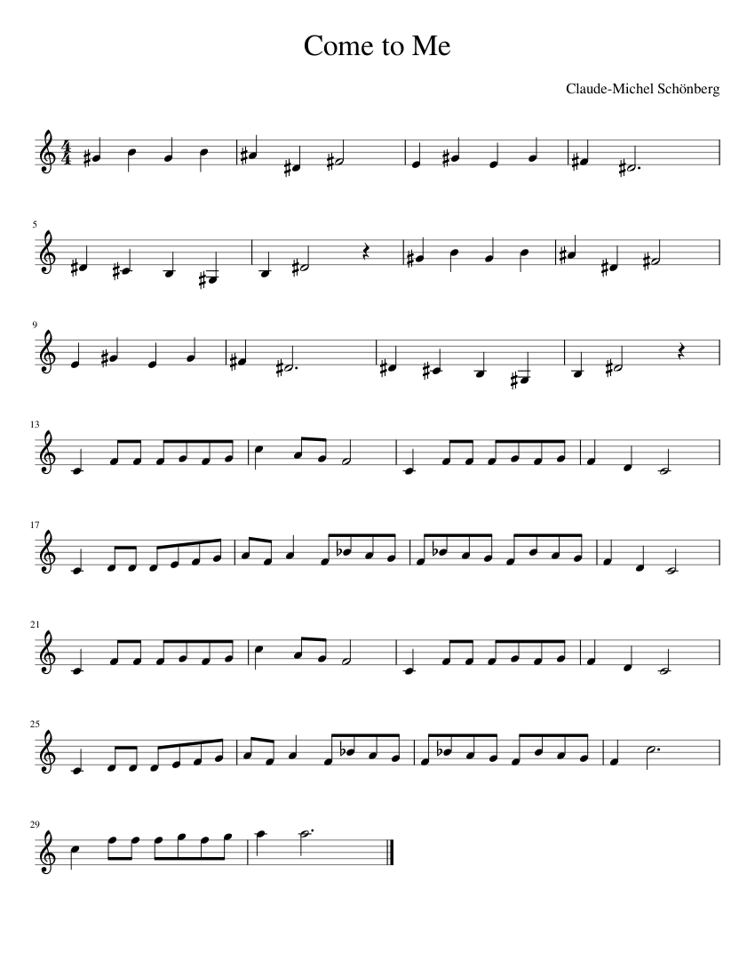 Come to Me Sheet music for Piano (Solo) Easy | Musescore.com