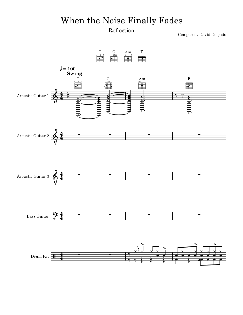 When the Noise Finally Fades – dav3878 Sheet Music with Chords for ...