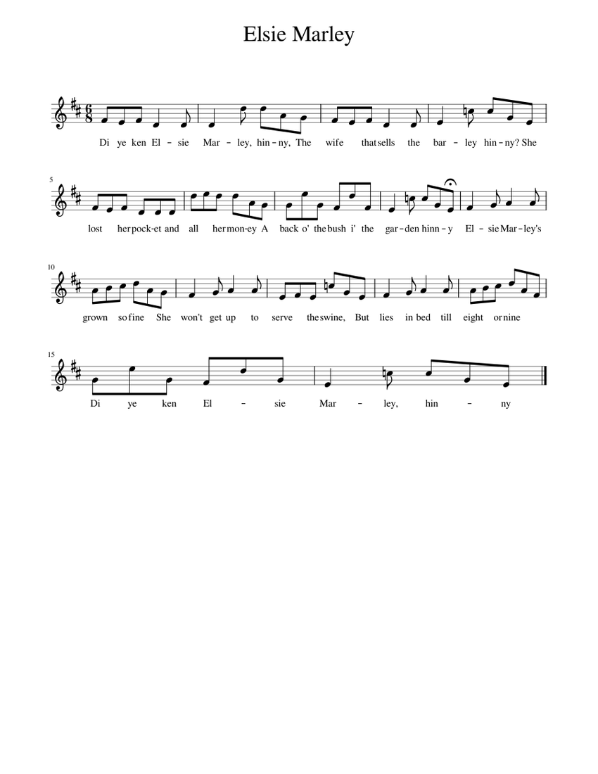 Elsie Marley Sheet music for Piano (Solo) | Musescore.com