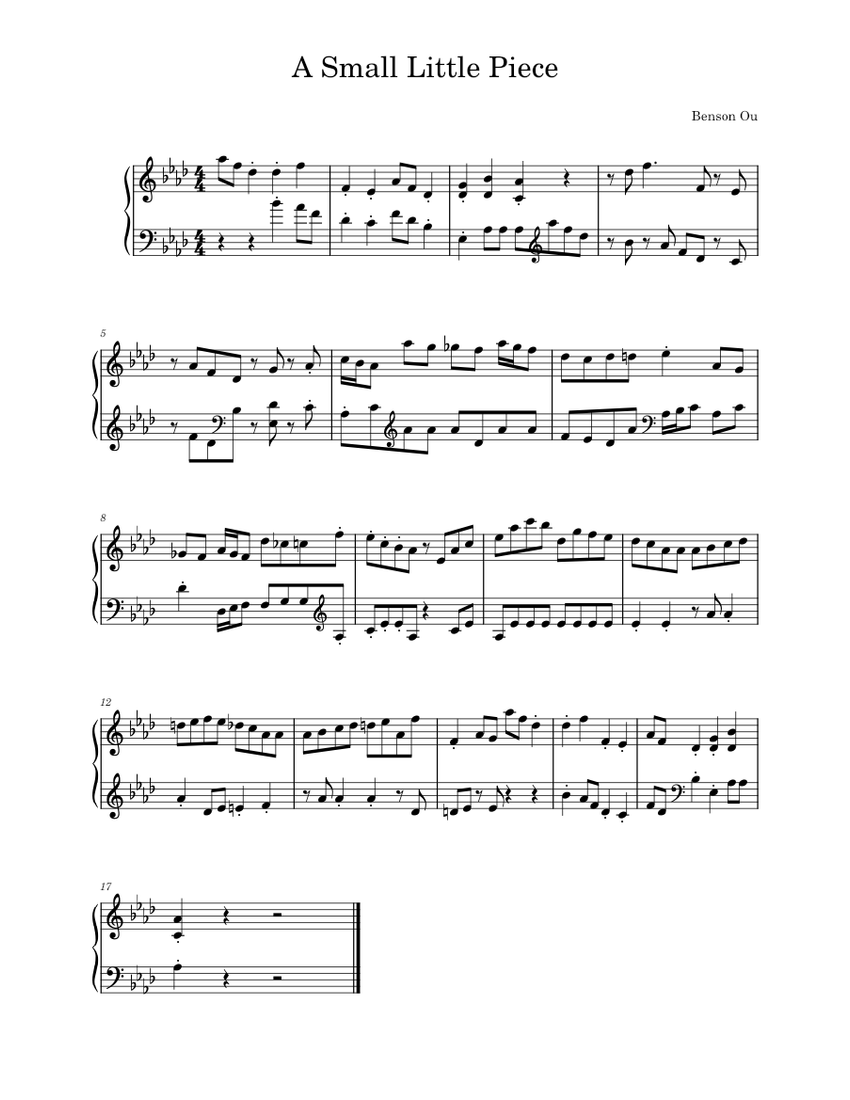 A small little piece Sheet music for Piano (Solo) Easy | Musescore.com