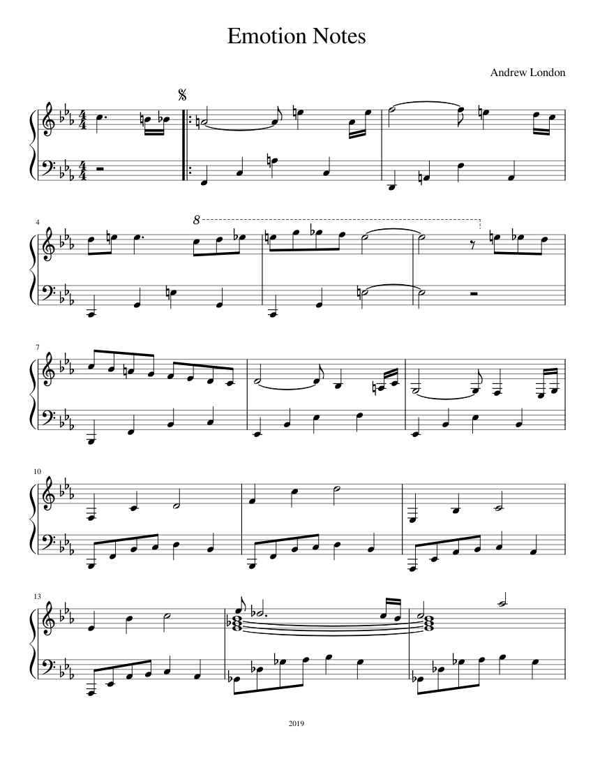Emotion Notes Sheet music for Piano (Solo) Easy | Musescore.com