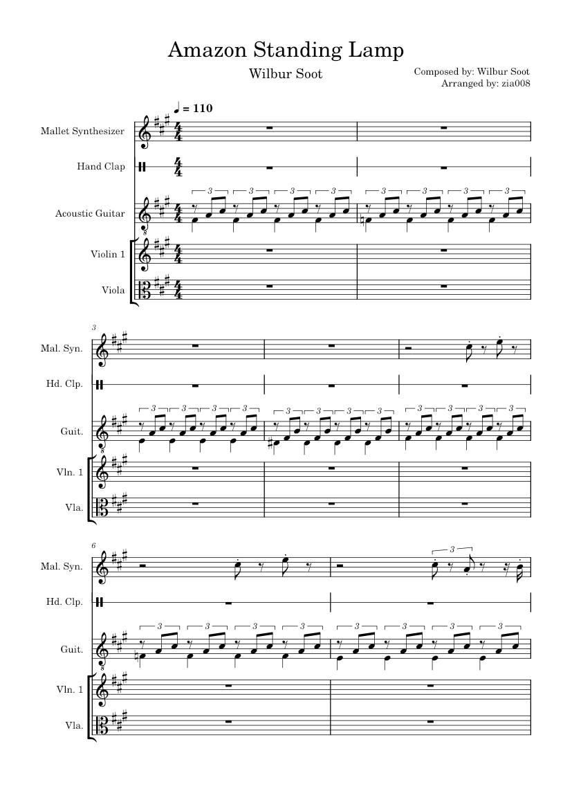 Amazon Standing Lamp – Wilbur Soot Sheet music for Violin, Viola ...