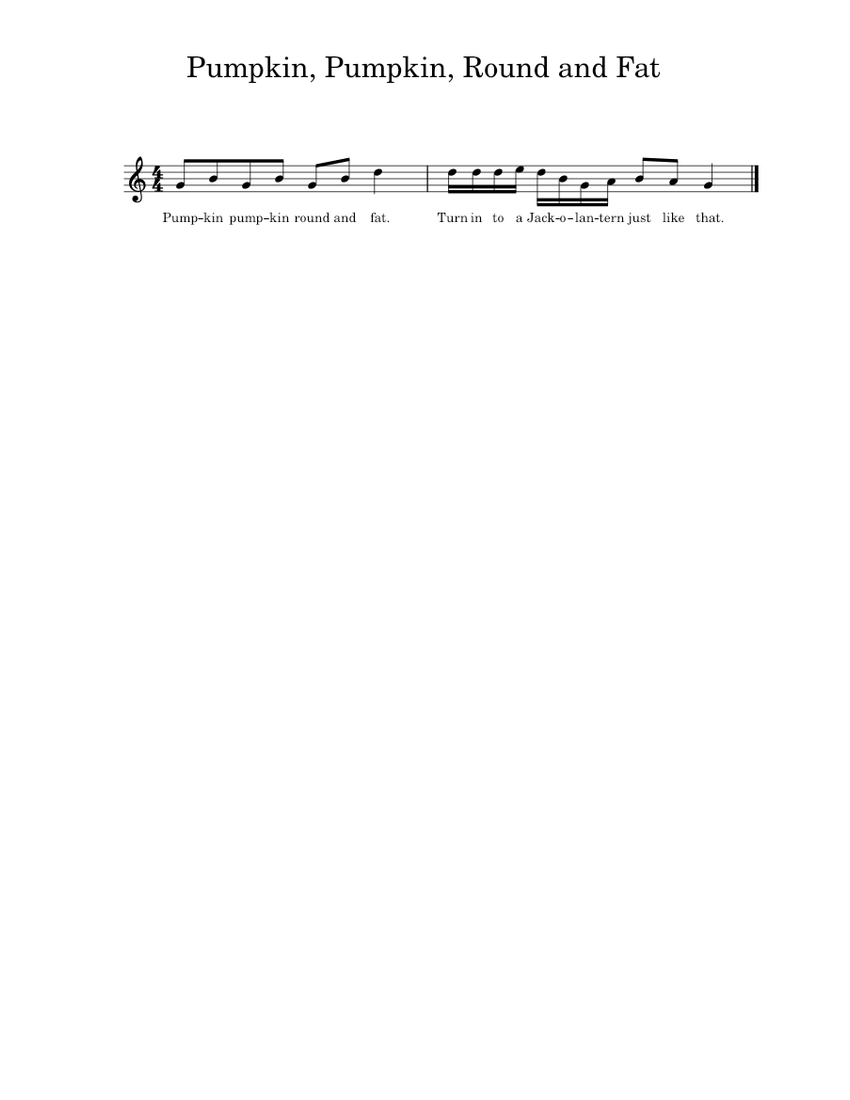 Pumpkin, Pumpkin, Round and Fat Sheet music for Piano (Solo ...
