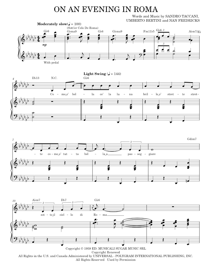 Play Official version of On An Evening In Roma (Sotter Celo De Roma ...