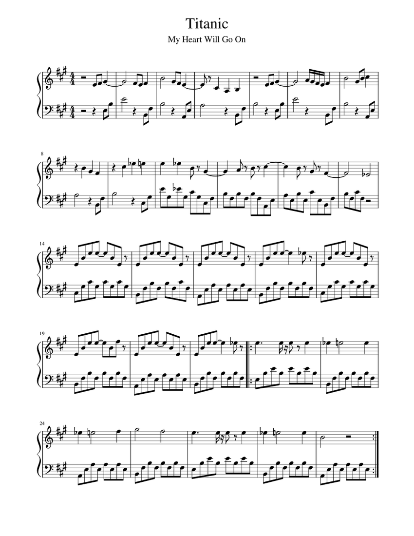 Titanic_-_My_Heart_will_go_on (1) Sheet music for Piano (Solo) Easy ...