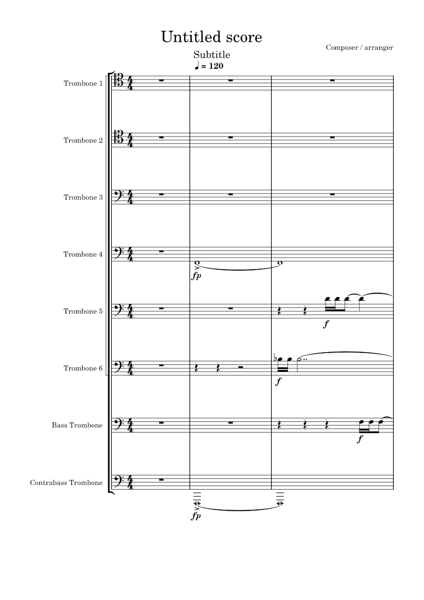 Fire! Sheet music for Trombone (Brass Ensemble) | Musescore.com