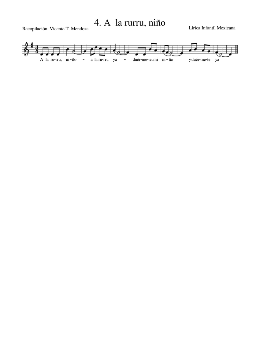 A la rurru, niño Sheet music for Piano (Solo) | Musescore.com