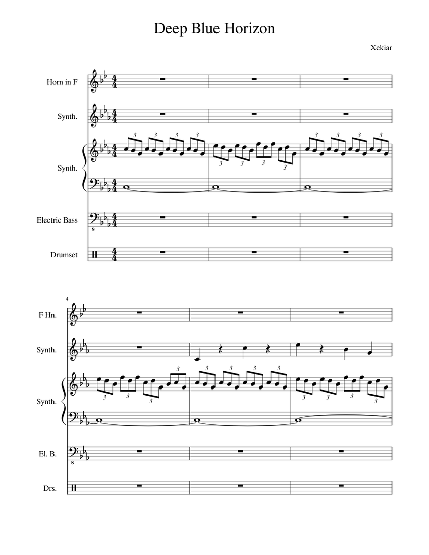 Deep Blue Horizon - piano tutorial