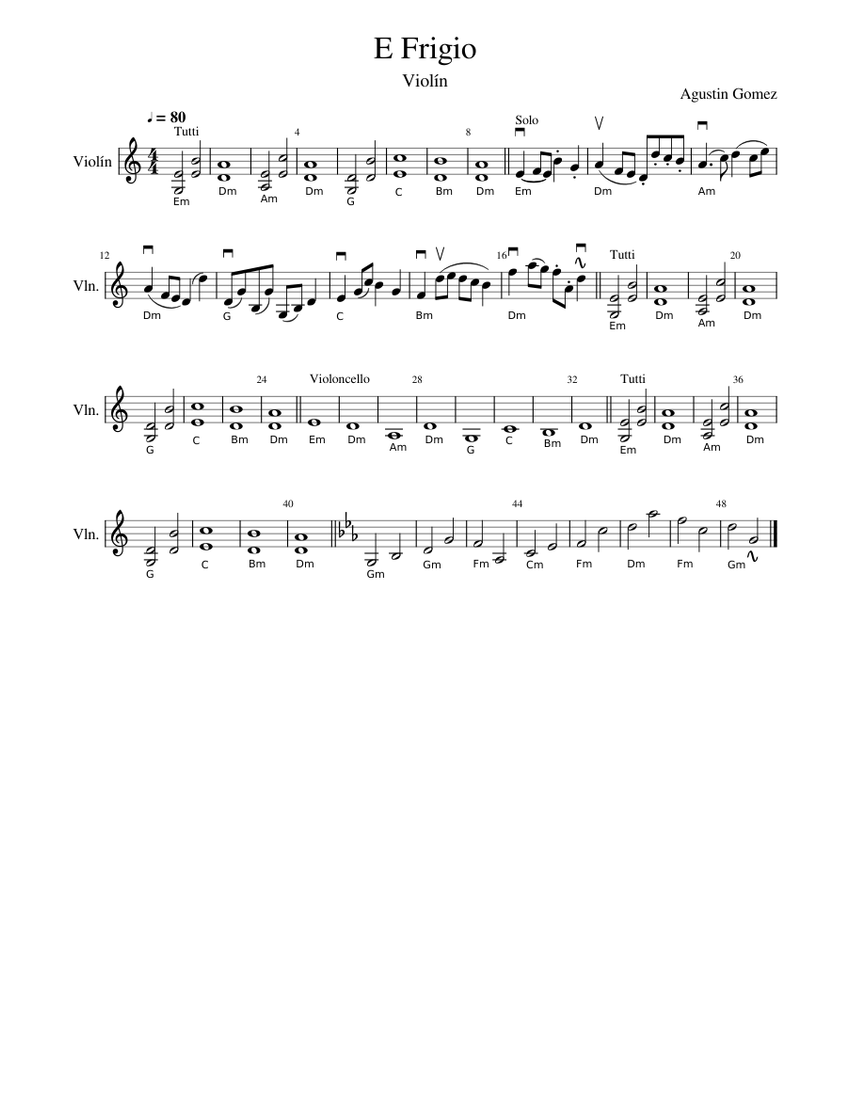 E Frigio violin Sheet music for Violin (Solo) | Musescore.com