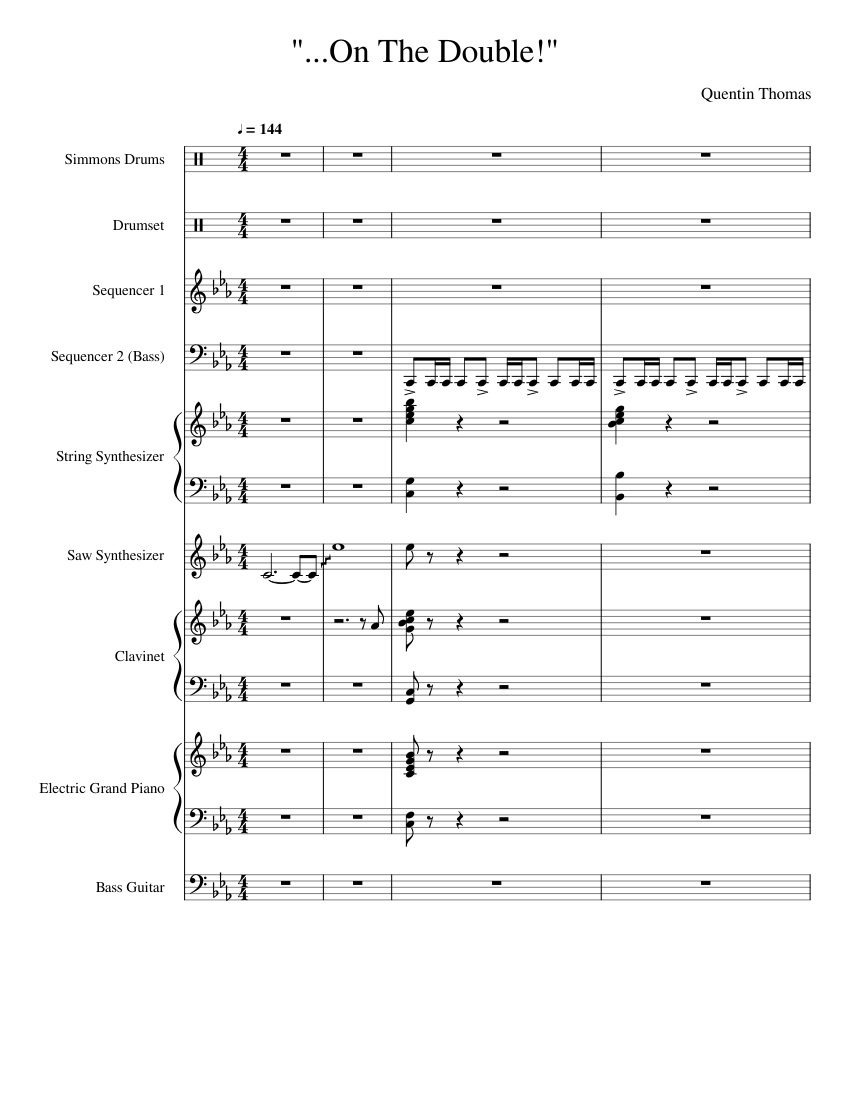 ...On The Double! Sheet music for Piano, Clavichord, Bass guitar, Drum ...