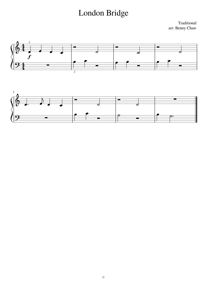 London Bridge Sheet music for Piano (Solo) Easy | Musescore.com