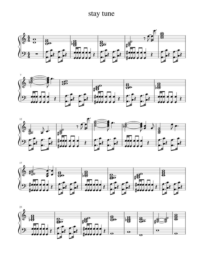 stay tune Sheet music for Piano (Solo) | Musescore.com