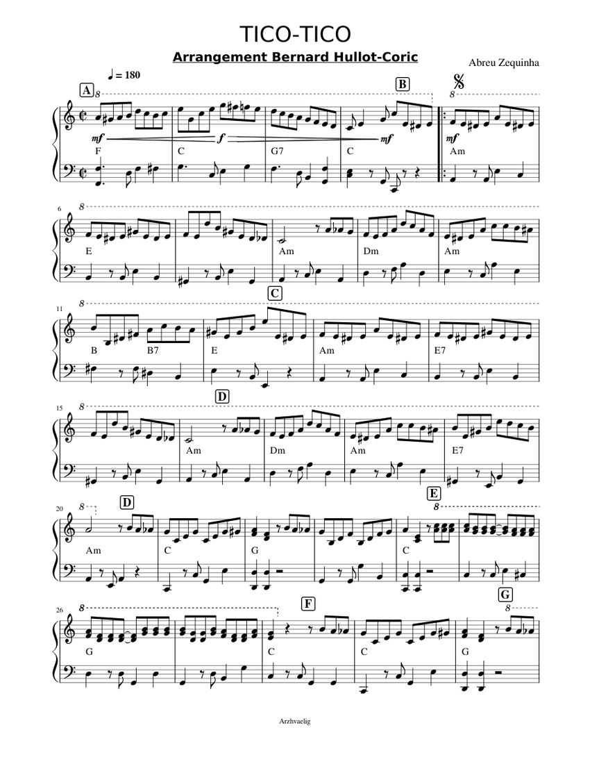 TICO-TICO Sheet music for Piano (Solo) | Musescore.com