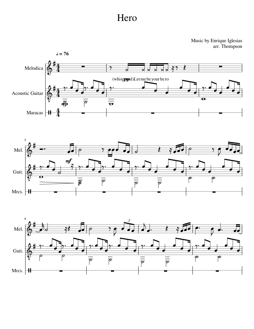 Enrique Iglesias Hero Guitar Chords